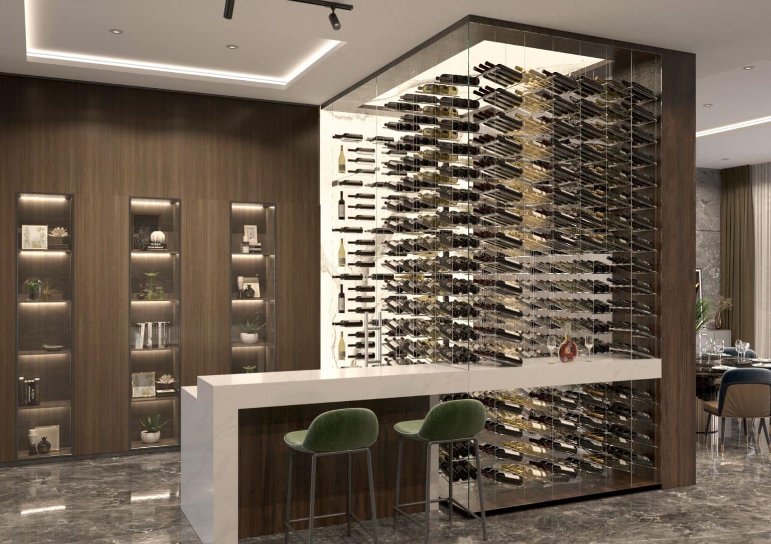 Floating Wine Racks and Wine Rooms - Genuwine Cellars