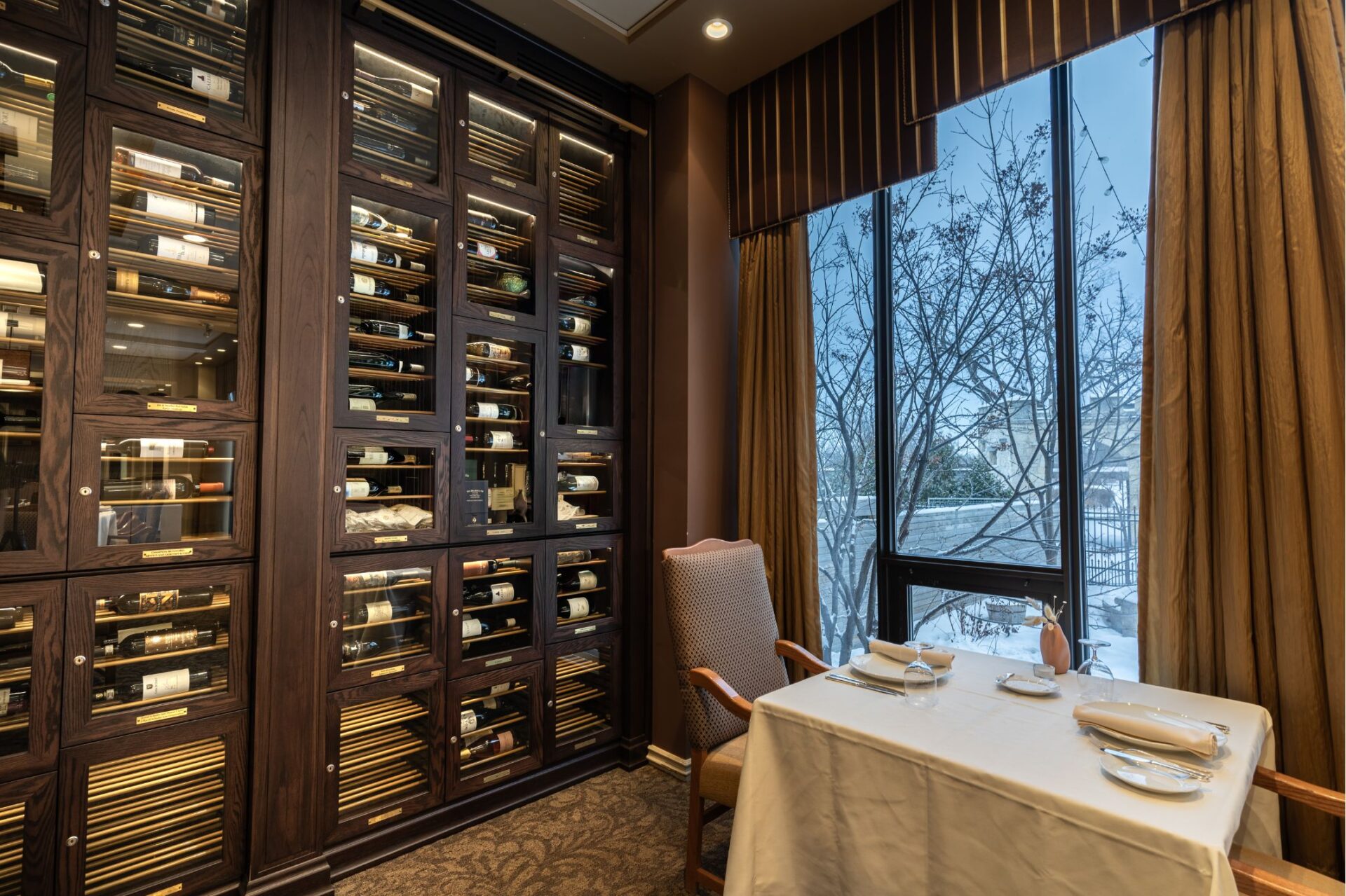 Exclusive Private Club Dining Room Wine Lockers
